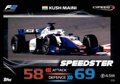 Formel 1 Turbo Attax 2023 235 - Kush Mani - F2 Speedster | eBay.de