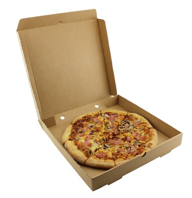 CARDBOARD BOXES - PIZZA / BROWNIE / TRAYBAKE FOOD BOXES - BROWN or ...