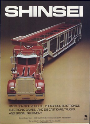 1980 PAPER AD Toy Shinsei Radio Control RC Car Hauler Semi Truck ...