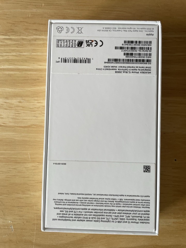 Apple iPhone 12 Box 256GB Blue A2403 194252033746 | eBay UK