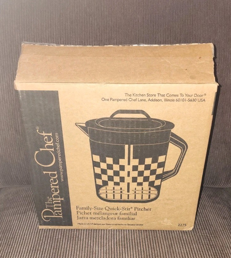 Pampered Chef Family Size Quick Stir Pitcher #2275 Clear/White Brand ...