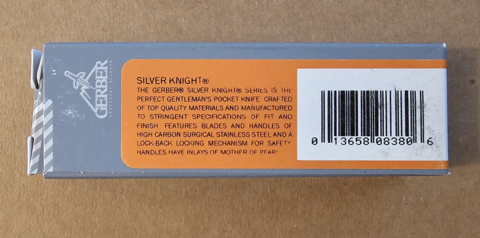 Gerber Silver Knight 8380 Pearl Lockback Blade Folding Knife Japan ...