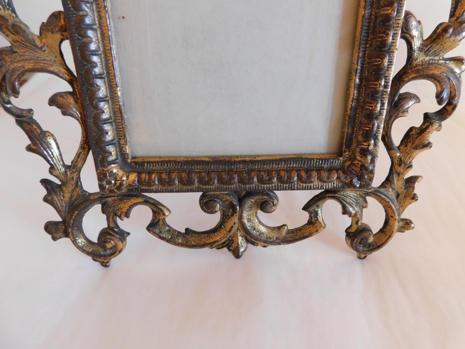 Ornate Heavy Metal Picture Frame - Easel Stand - Gold Color Gilt Finish ...