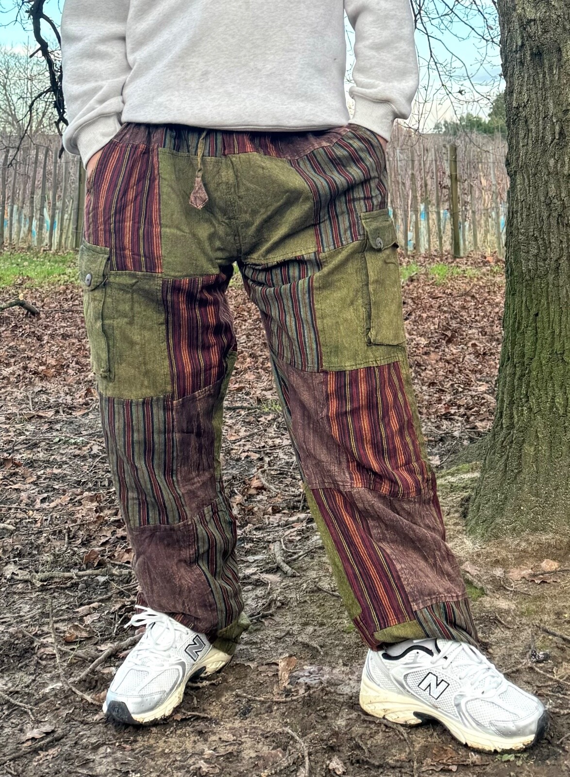 Hippie Patched Trousers | Unisex Boho Pants | 100% Cotton Fabric ...
