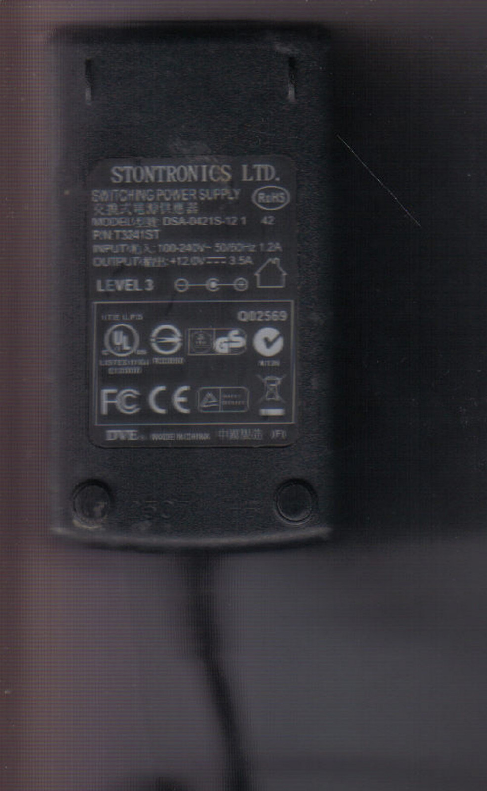 Stontronics Switching Power Supply AC ADAPTER Model Number DSA0421S 12V ...