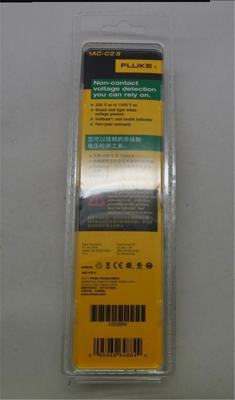 Fluke 1AC-C2 Ii 200V-1000V Voltalert Non-Contact Voltage Detector Pen ...