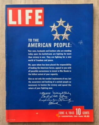 Vintage June 4, 1945 LIFE Magazine - Letter to the America People | eBay