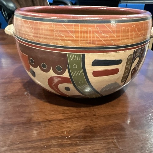NATIVE AMERICAN INDIAN NAVAJO POTTERY Pot Planter Hand Made Bowl ...