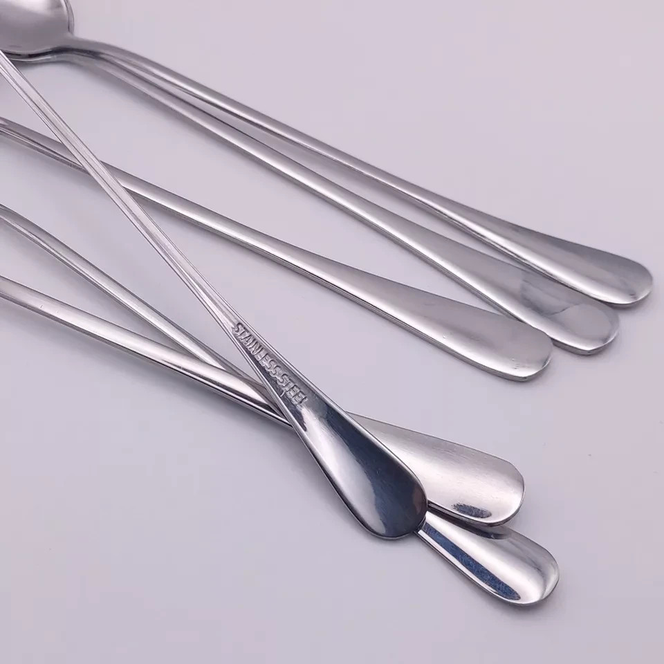 3 Long Handle Teaspoons Tea Spoon Stainless Steel Coffee Latte Ice ...