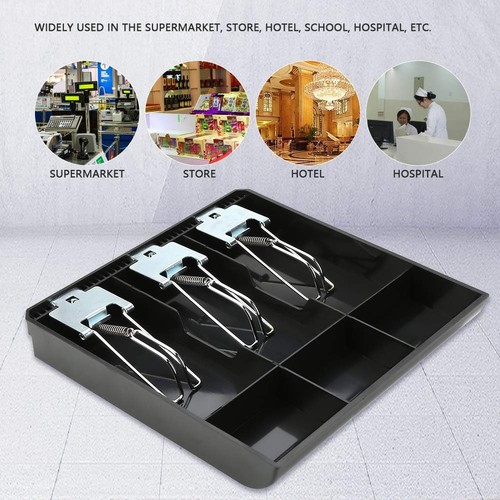 3-Slot Cash Drawer Insert Tray for Coins & Notes – Locking ABS Cashier ...