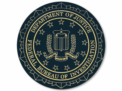 4" FBI FEDERAL BUREAU OF INVESTIGATIONS VINTAGE BLUE AND GOLD DECAL ...