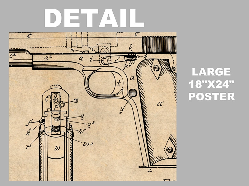 1911 Handgun Drawing