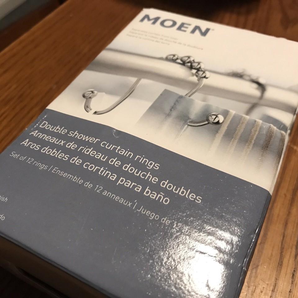 Moen SR2201CH Double Shower Curtain Rings | eBay