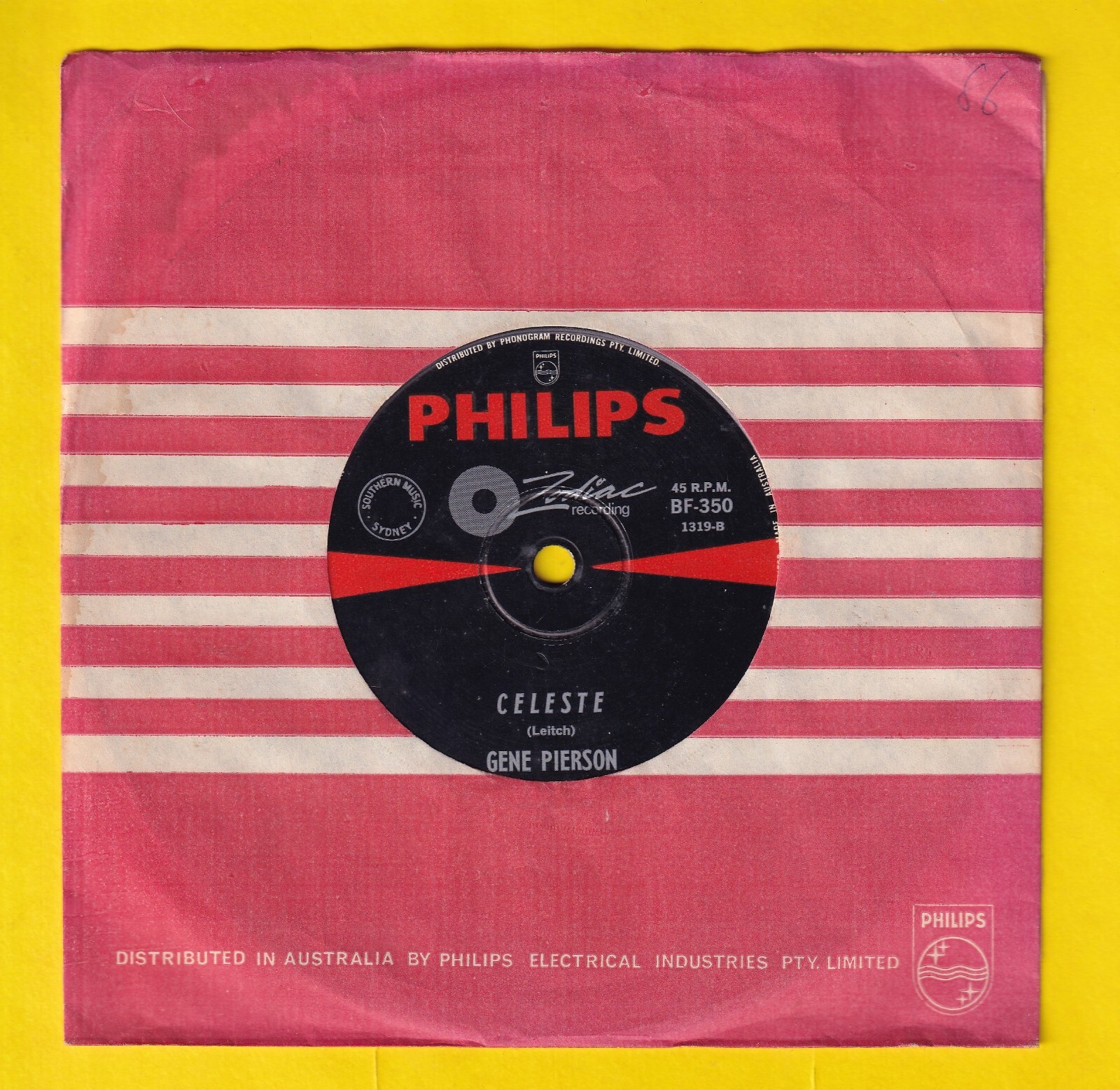 Gene Pierson rare NZ pop 1967 45rpm single- Love Love Love / Celeste ...