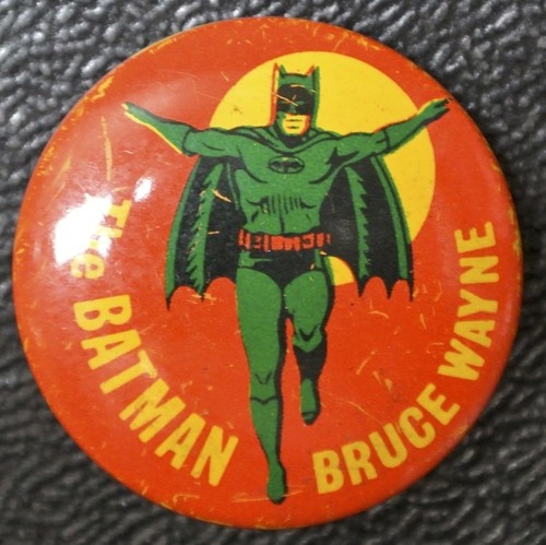 1966 THE BATMAN Bruce Wayne Tin Pinback - NPP Inc. - 23mm Dia. | eBay