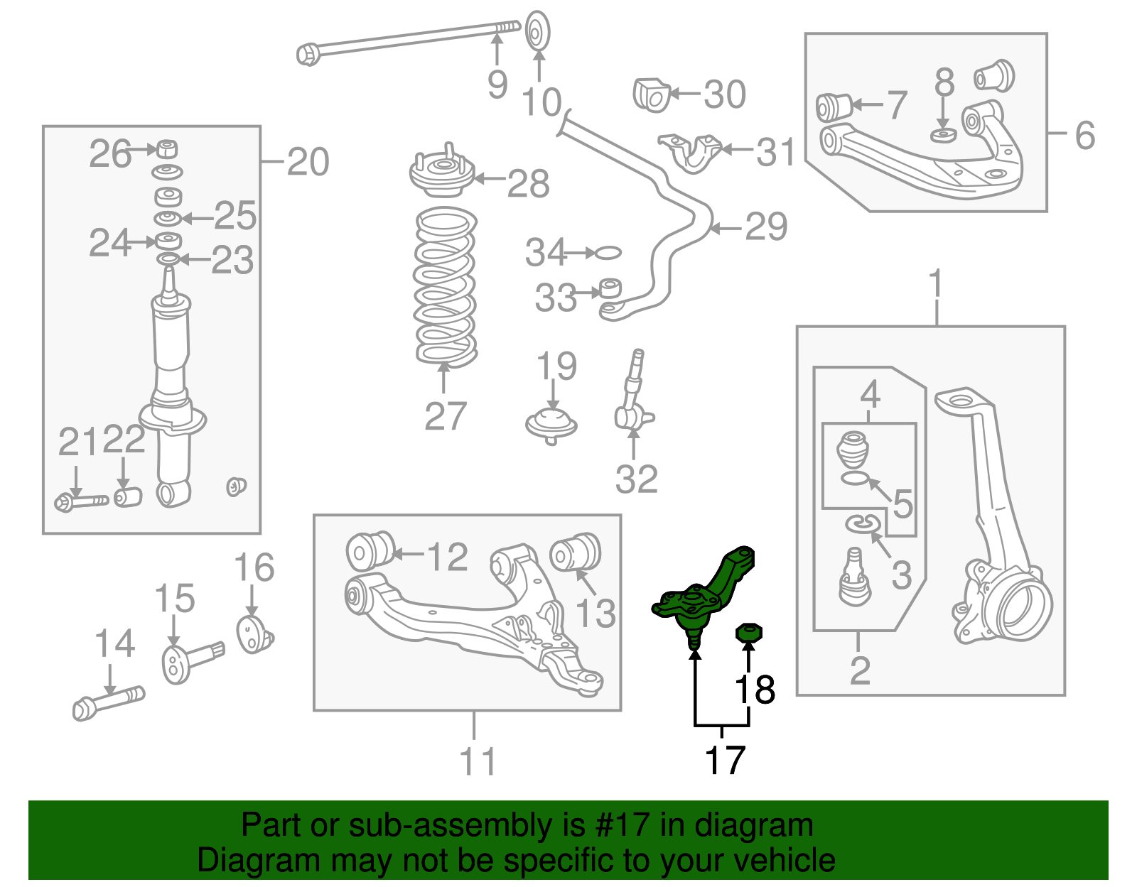 Genuine Toyota Suspension Ball Joint (Right Front Lower) 43330-39835 | eBay
