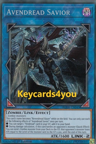 YUGIOH - AVENDREAD SAVIOR - BLHR-EN045 - SECRET - BATTLE OF LEGEND HERO ...