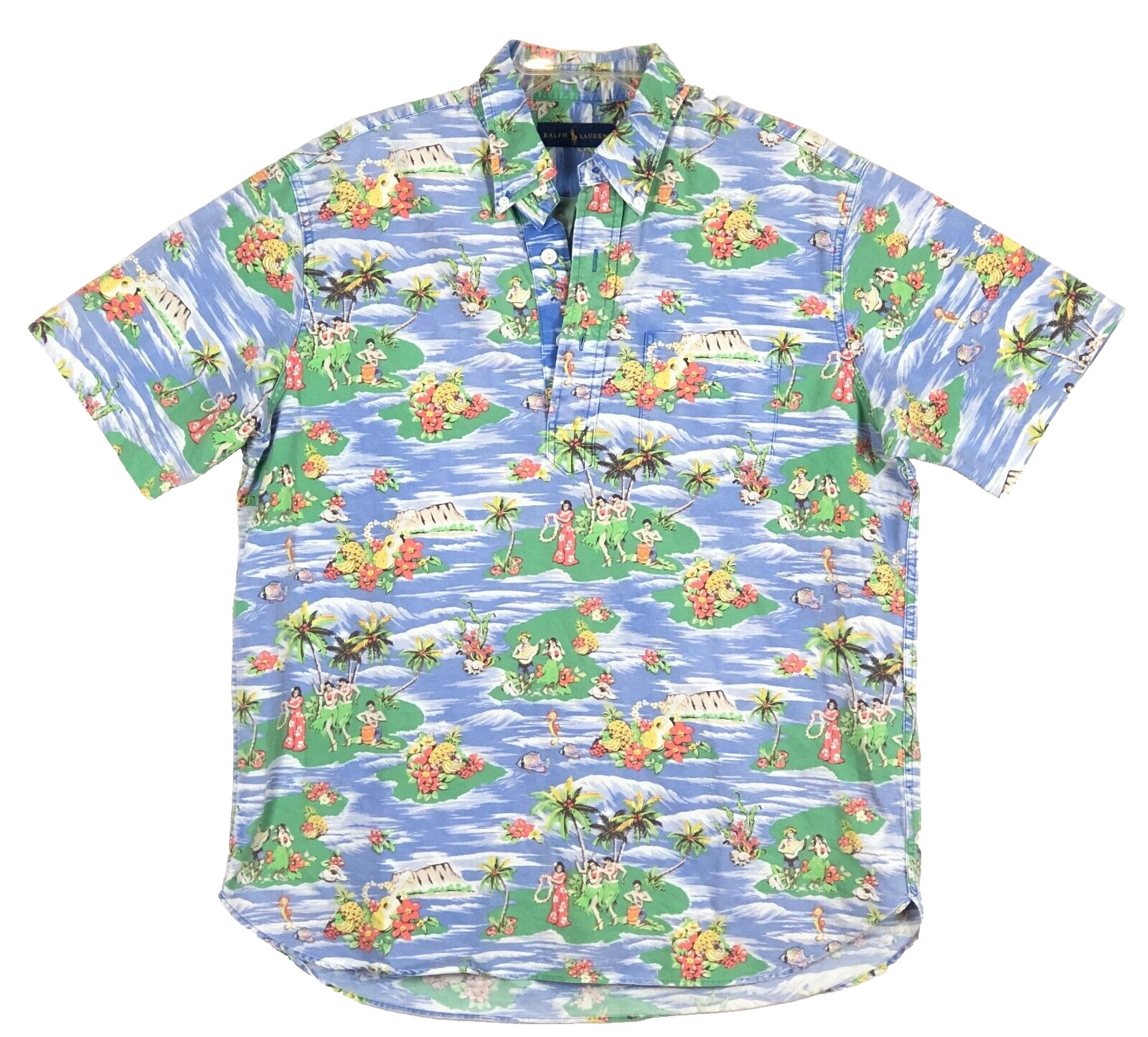 Polo Ralph Lauren Floral Hawaiian Aloha Polo Shirt Hu… - Gem