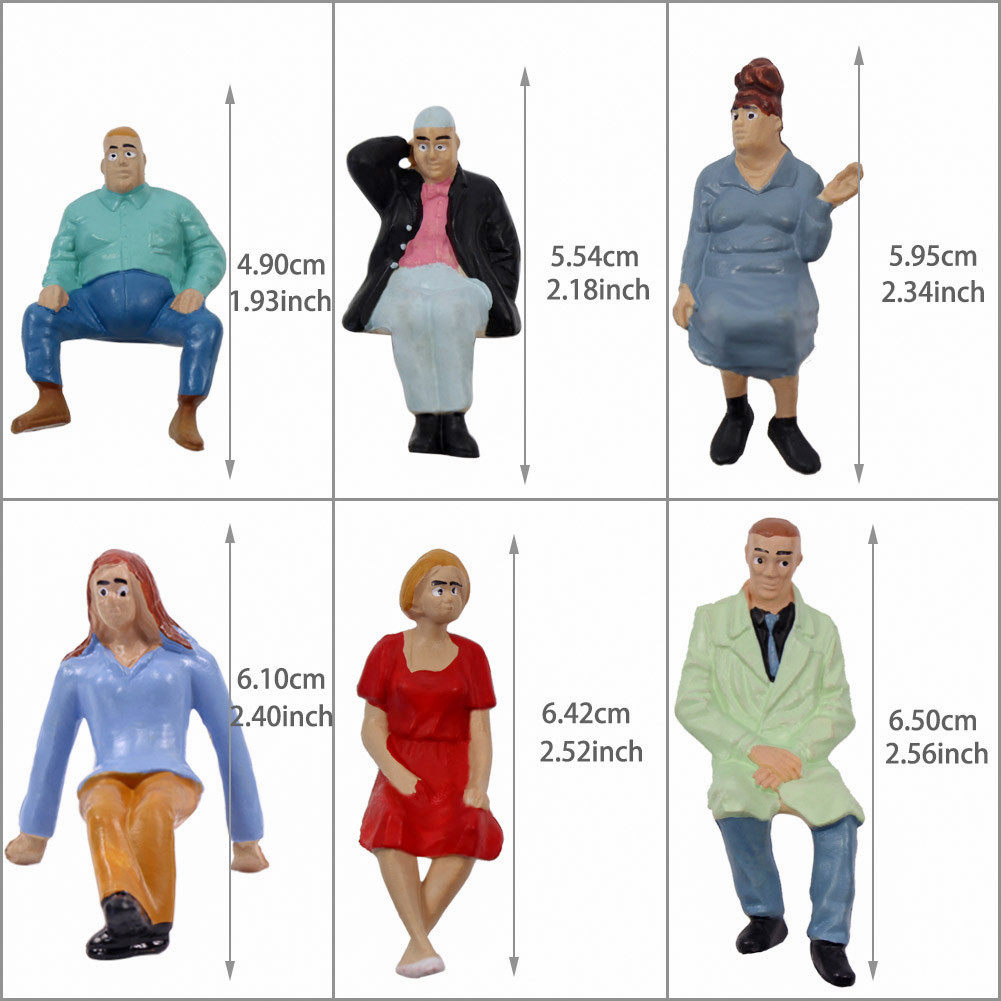 12pcs Model Railway G scale Sitting Figure 1:25 Seated People 12 ...