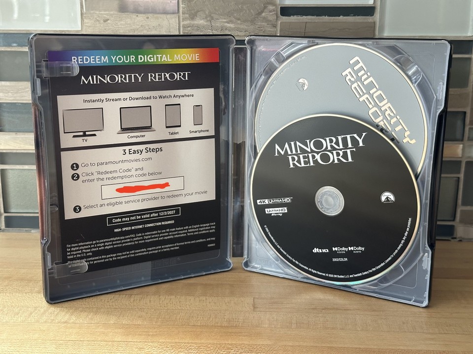Minority Report [4K UHD+Blu-ray+Digital, 2025] Steelbook Spielberg ...