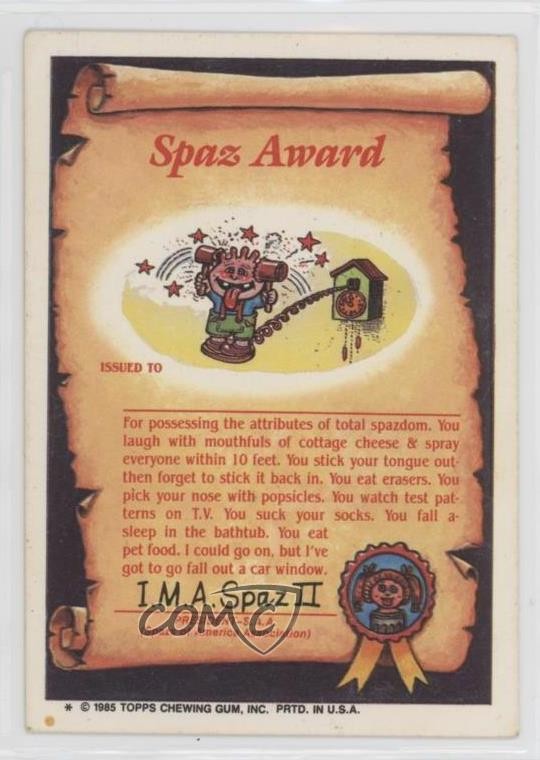 1985 Topps Garbage Pail Kids Series 2 Muggin' Megan (One Star Back ...