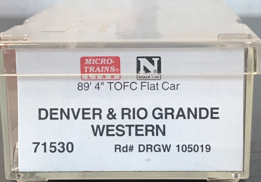 Micro-Trains N scale Denver & Rio Grande Western 89’ Flat Car, #71530 ...