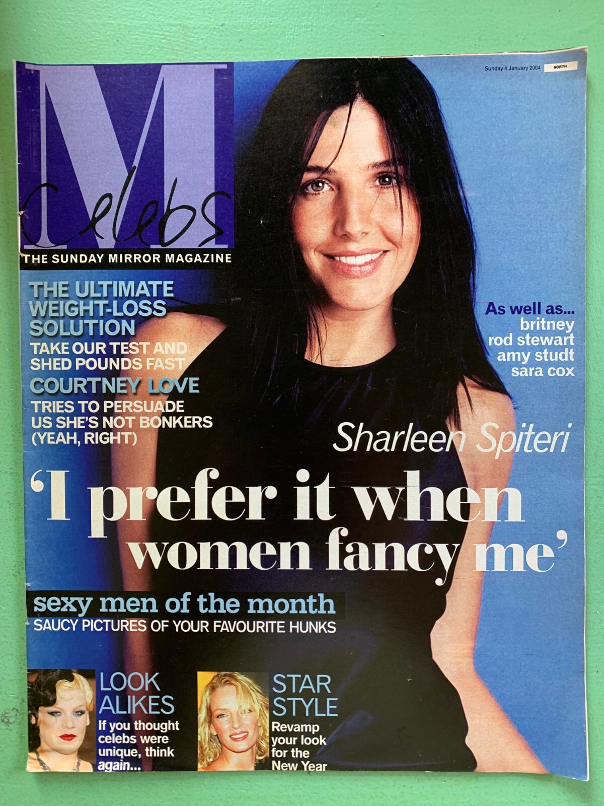 M CELEBS mag 4-Jan-2004 SHARLEEN SPITERI Amy Studt Courtney Love Nell ...