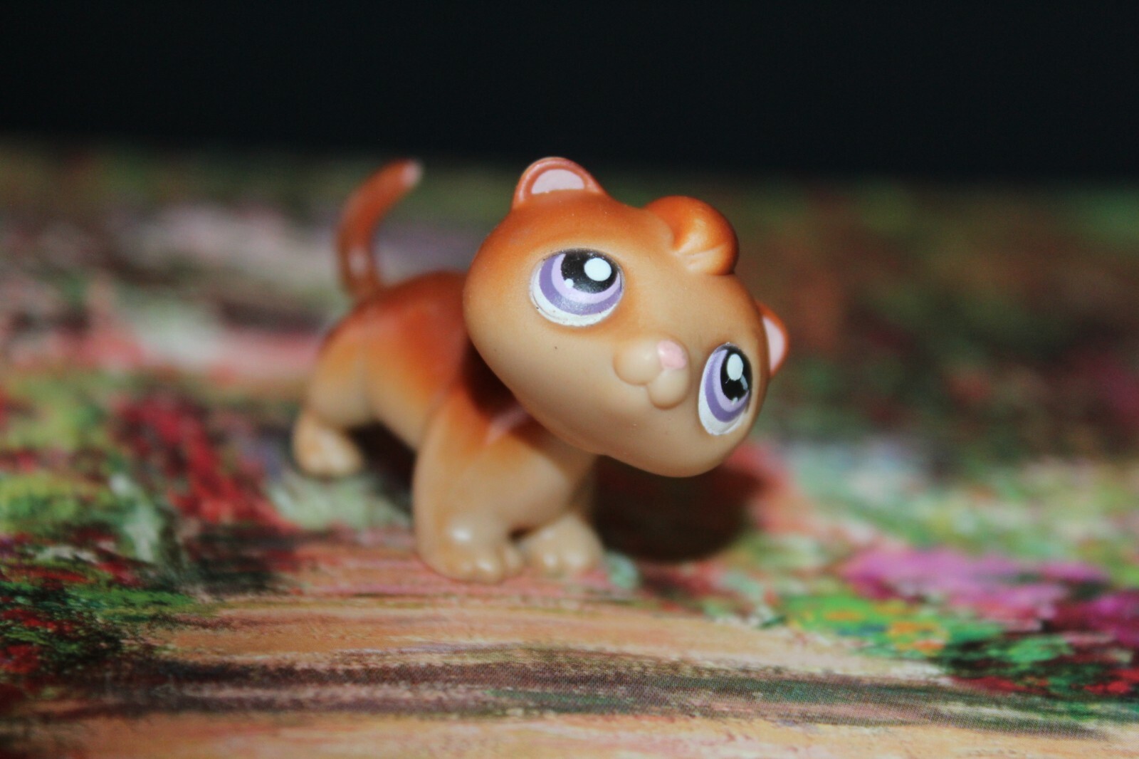 {Littlest Pet Shop} LPS #260 Brown Ferret Otter Pink Purple Eyes Red ...