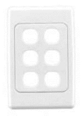 Clipsal 2000-SERIES STANDARD FLUSH PLATE 116x76mm 6-Gang With Surround ...