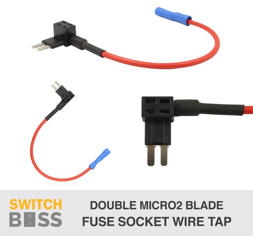 Double MICRO2 Fuse Socket Wire Tap Micro 2 20A 16AWG 2 Way 12v ...