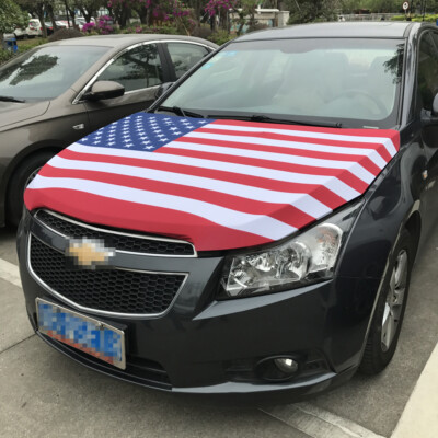 Car Engine American Flag Hood Cover Flag Bonnet Banner 3.3X5FT Elastic ...