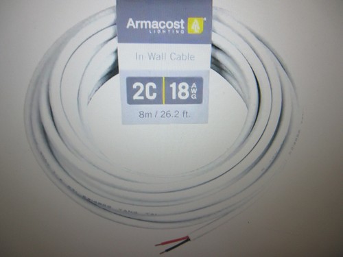 Armacost Lighting 24 ft. 8m 18 AWG/2C White In-Wall Cable 574180 | eBay