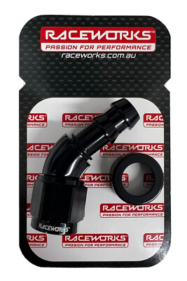 RWF-402-06BK RACEWORKS PUSH LOCK HOSE END AN-6 45 DEGREE | eBay Australia