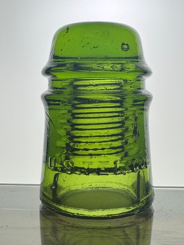 Yellow Olive Green US Tel Co CD 121 insulator with ample dome glass | eBay