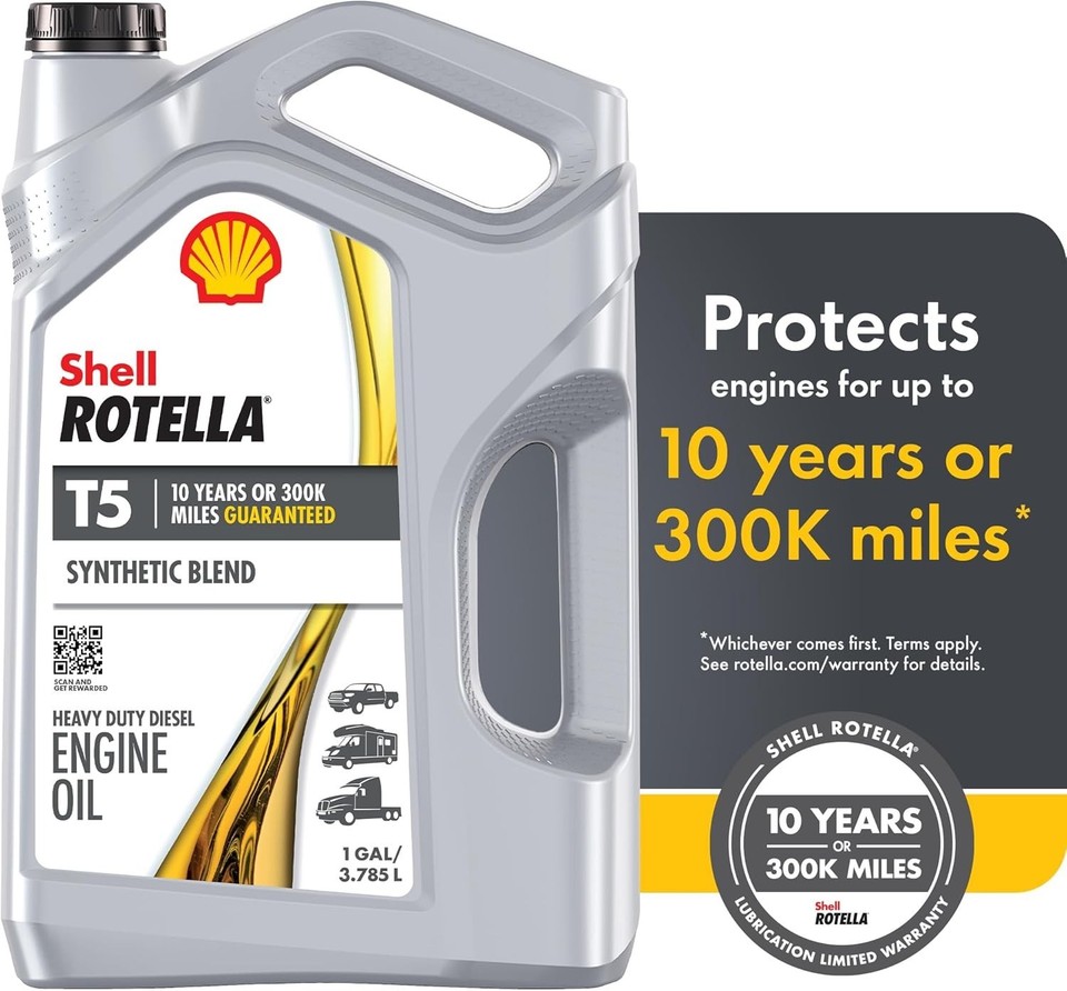 SALE 2025 Shell Rotella T5 Synthetic Blend 10W-30 Motor Oil, 1 Gallon ...