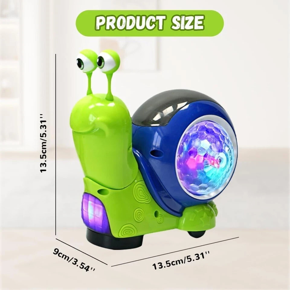 Luminous Snail Toy,Snail Toy for Baby,Electric Snail Crawling Toy,Light ...
