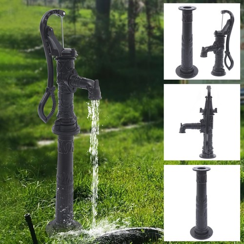 Tall Shallow Well Pitcher Hand Water Pump w/ Stand Cast Iron 19.69ft ...