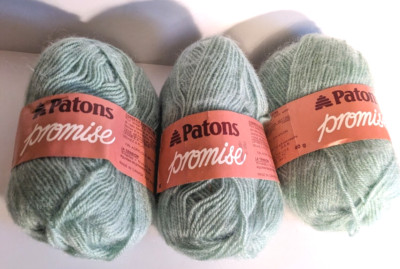 Lot (3) PATONS PROMISE Double Knitting Yarn ~ Green 3051 Lot 6Acrylic ...