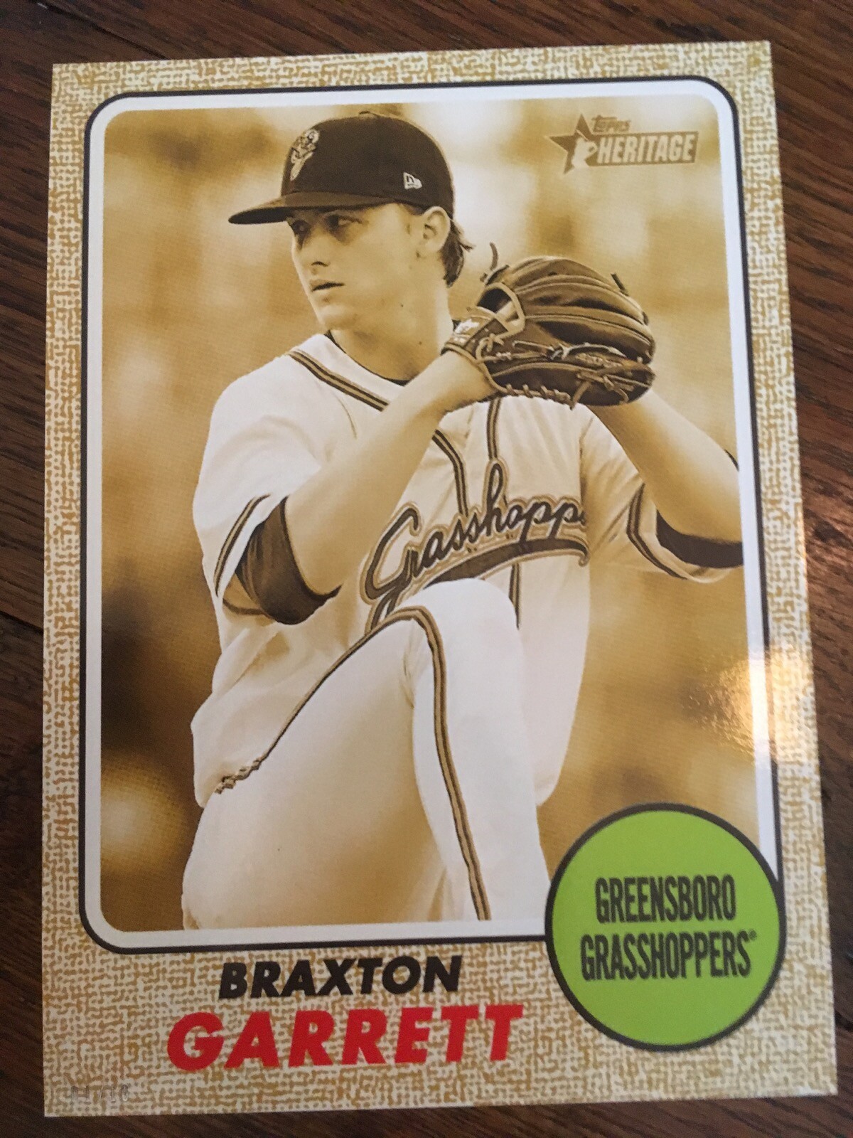 2017 Heritage Minor League Jumbo 5x7 Braxton Garrett Grasshoppers 131 ...