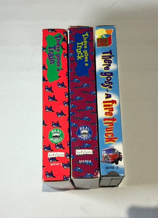 There Goes a Train Fire Truck VHS Lot 3 Real Wheels Kid Vision Tapes 90 ...