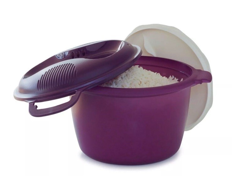 TUPPERWARE Microwave RICE STEAMER Cooker Maker 3 Piece Set Purple | eBay