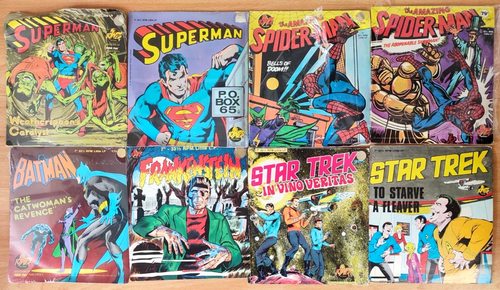 Sealed Power Records 7" 33 1/3 RPM Little LP Superman Spiderman Batman ...