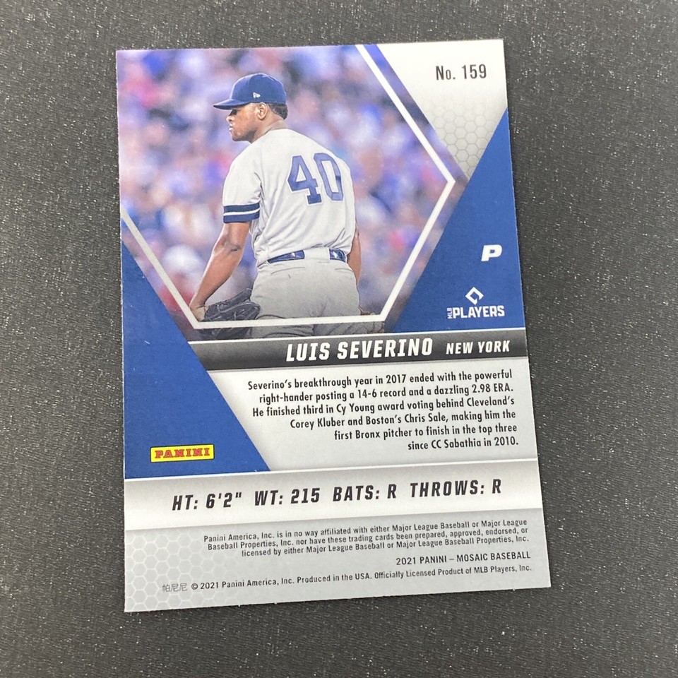 Luis Severino 2 Card Lot 2021 Panini Mosaic Baseball #159 Base Set NY Yankees | eBay