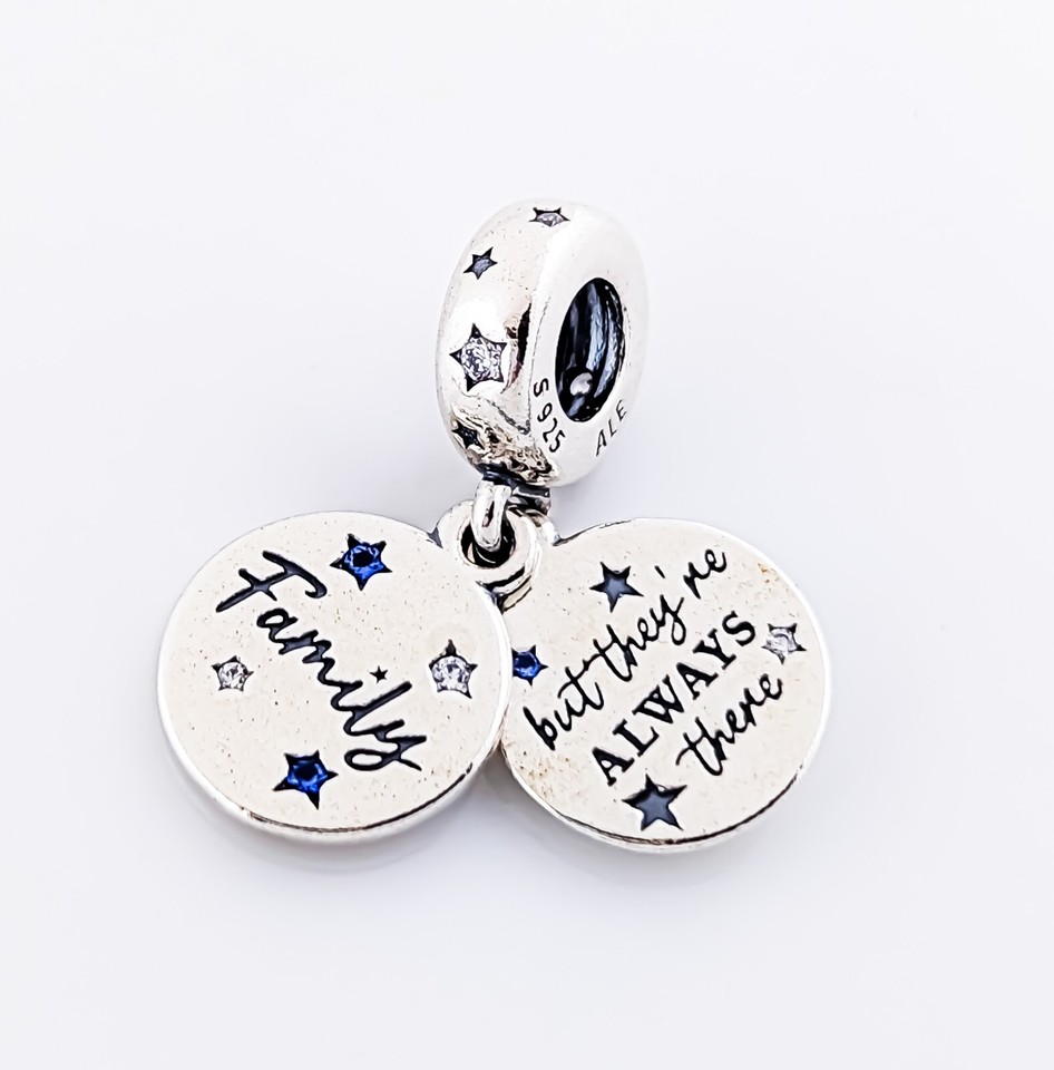 New 100% Authentic PANDORA 925 Ale Family Love Blue Star Dangle Charm ...