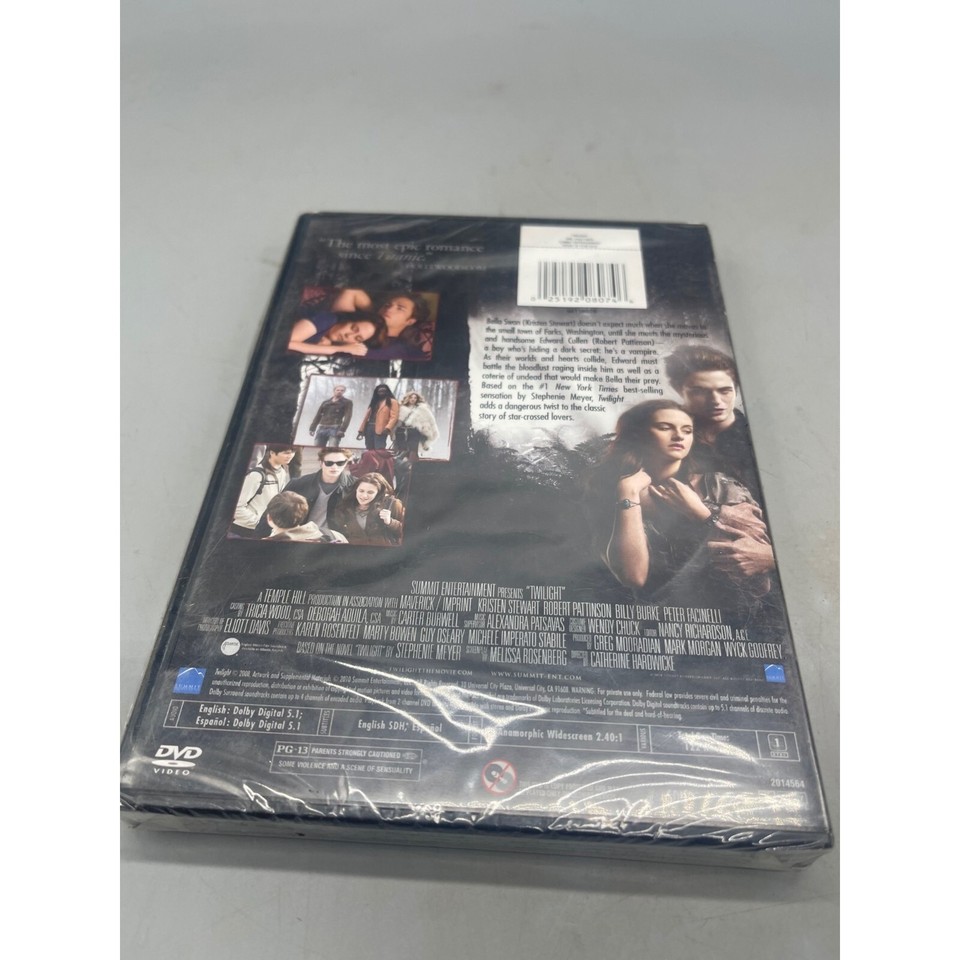 Twilight DVD single disc edition English 122 mins PG-13 copyright 2008 ...
