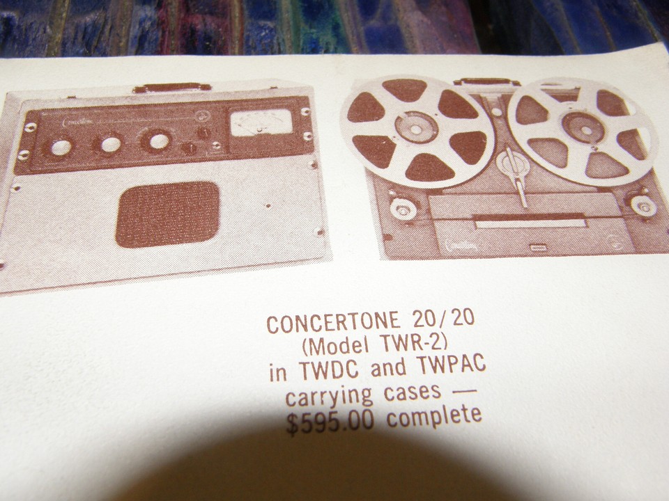 Berlant Concertone 20/20 series reel to reel recorders flier brochure ...