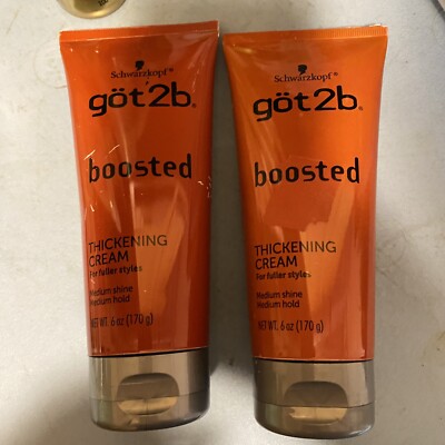 2- Schwarzkopf got2b BOOSTED Thickening Cream Medium Hold Fuller Styles ...
