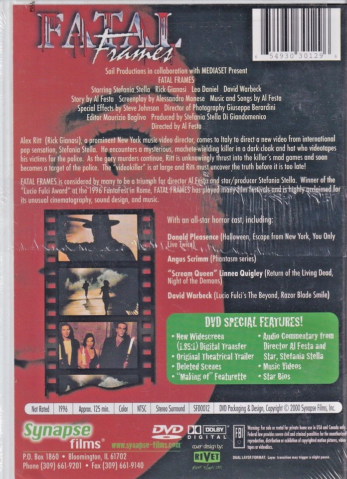 FATAL FRAMES (DVD 2000) (B) 654930301296| eBay