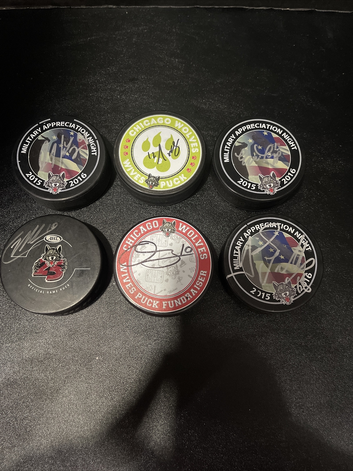Chicago Wolves Hockey Pucks AHL Autographed Signed Lot Of 6 | eBay