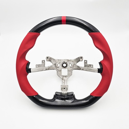 2006-2013 Corvette C6 REVESOL Real Carbon Fiber Red Leather Steering ...